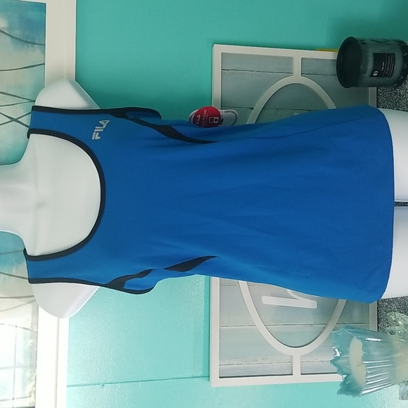 Fila | Tops | Fila Sports Royal Blue Spandex Excercisejogging Tank ...